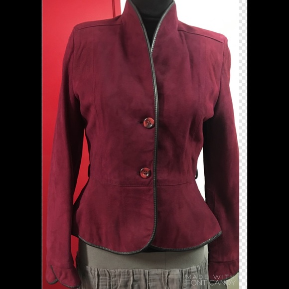VINTAGE GABRIEL LEVY | Jackets & Coats | Gabriel Levy Cropped Burgundy ...